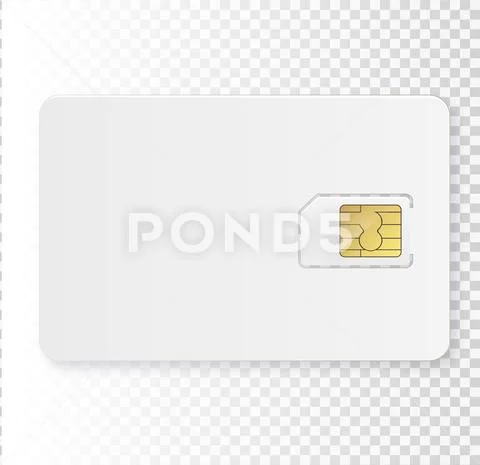 Sim card vector mobile phone icon chip. Simcard isolated 3d design gsm ...