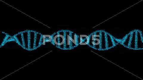 Simple 3D animation of DNA string on black background: Royalty Free ...