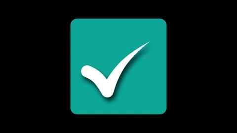Simple 3d square shape check mark icon a... | Stock Video | Pond5