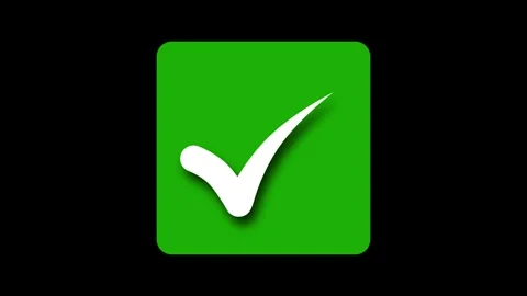 Simple 3d square shape check mark icon a... | Stock Video | Pond5