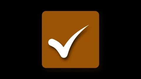 Simple 3d square shape check mark icon a... | Stock Video | Pond5