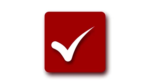 Simple 3d square shape check mark icon a... | Stock Video | Pond5