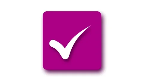 Simple 3d square shape check mark icon a... | Stock Video | Pond5