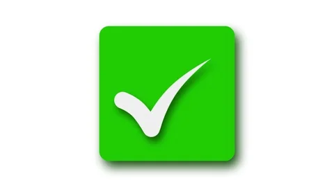 Simple 3d square shape check mark icon a... | Stock Video | Pond5