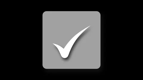 Simple 3d square shape check mark icon a... | Stock Video | Pond5