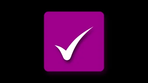 Simple 3d square shape check mark icon a... | Stock Video | Pond5