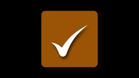 Simple 3d square shape check mark icon a... | Stock Video | Pond5