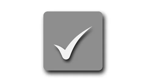 Simple 3d square shape check mark icon a... | Stock Video | Pond5