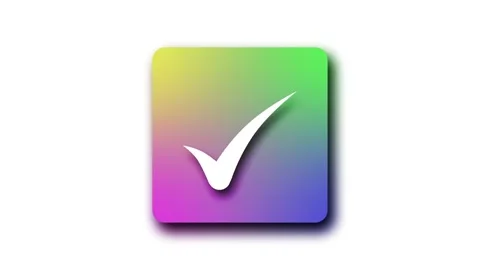 Simple 3d square shape check mark icon a... | Stock Video | Pond5