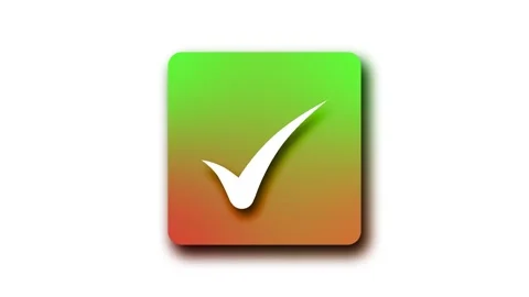 Simple 3d square shape check mark icon a... | Stock Video | Pond5