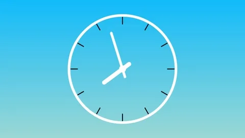 Simple analog clock animated on blue gra... | Stock Video | Pond5