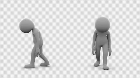 Simple animated 3D character Sad Walk Si... | Stock Video | Pond5