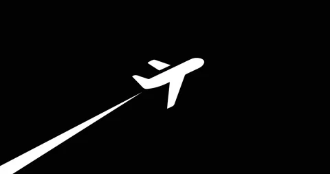 simple animation of flying airplane foot... | Stock Video | Pond5