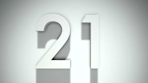 A simple animation of the number 21 twen... | Stock Video | Pond5