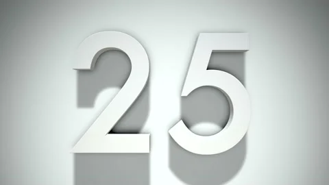 A simple animation of the number 25 twen... | Stock Video | Pond5