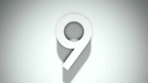 A simple animation of the number 9 nine ... | Stock Video | Pond5