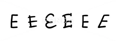 Simple black english latin E alphabet letter symbol. Vector ...
