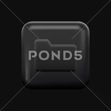 Simple Black Folder Icon. 3d File Manager Button Illustration #167218168