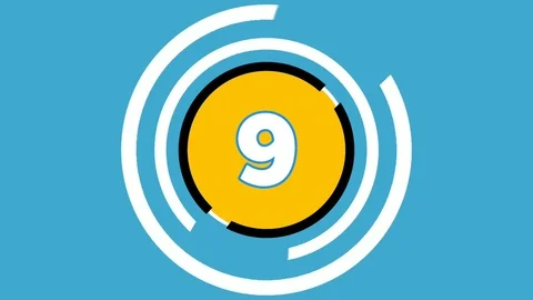 Simple cartoon countdown from 10 to 1 ag... | Stock Video | Pond5