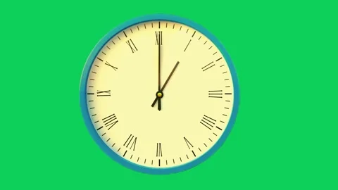 simple clock animation, green screen bac... | Stock Video | Pond5