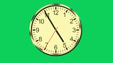 simple clock animation, green screen bac... | Stock Video | Pond5
