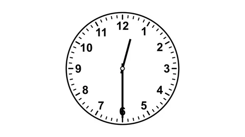 Simple clock face timelapse, 12 hours, s... | Stock Video | Pond5