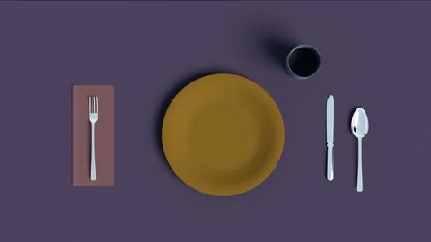 Simple dinner table setting of generic k... | Stock Video | Pond5