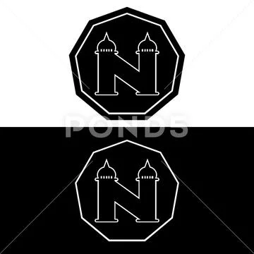 Simple Elegance initial letter N type logo sign symbol icon ~ Clip Art ...