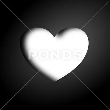 Simple heart shape with place for text at dark grey background ...