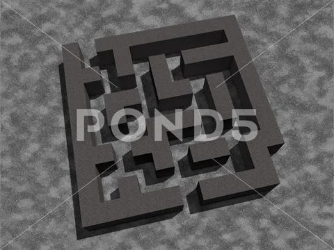 Simple labyrinth maze texture 3d render dark light lights shadow ...