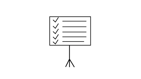 Simple line drawing of a checklist on a ... | Stock Video | Pond5