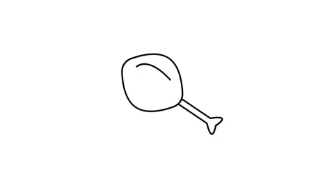 Simple line drawing of a chicken leg iso... | Stock Video | Pond5