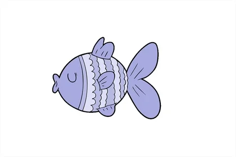 A simple looping animated cartoon fish | Stock Video | Pond5
