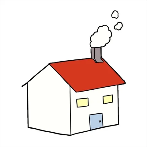 A simple looping animated cartoon house | Stock Video | Pond5