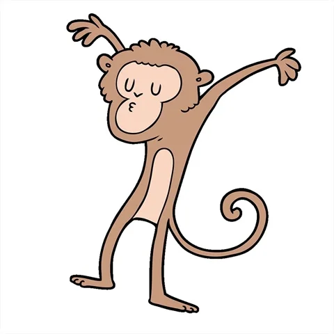 A simple looping animated cartoon monkey | Stock Video | Pond5