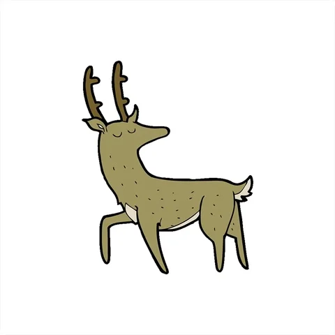 A simple looping animated cartoon stag | Stock Video | Pond5