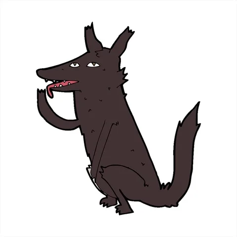 A simple looping animated cartoon wolf l... | Stock Video | Pond5