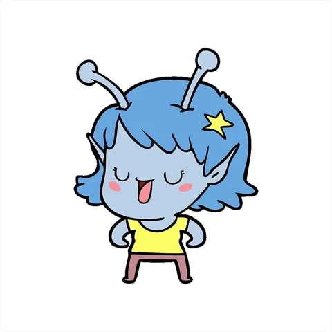 A simple looping animated happy alien gi... | Stock Video | Pond5