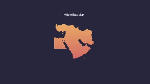 Simple map of middle east