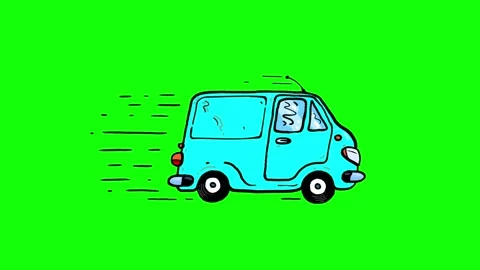 Simple mini bus van car cartoon animatio... | Stock Video | Pond5