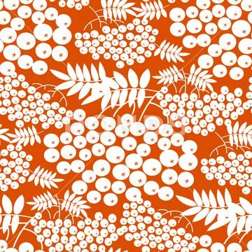 Simple one-color rowanberry seamless pattern: Royalty Free #134825202