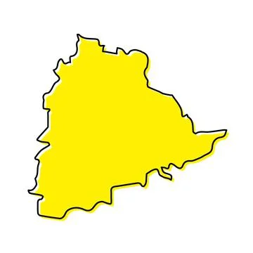 Telangana Outline Map GADM