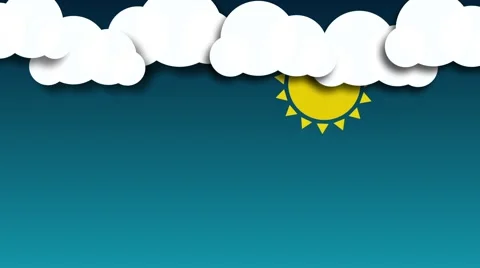 Simple paper like clouds animation. With... | Stock Video | Pond5