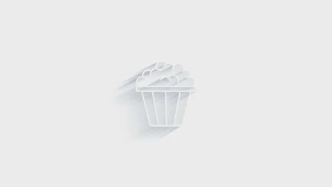 Simple popcorn icon. White icon with sha... | Stock Video | Pond5