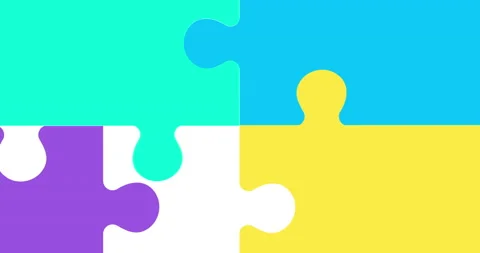 Simple puzzle animation on white backgro... | Stock Video | Pond5