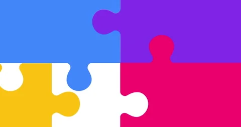 Simple puzzle animation on white backgro... | Stock Video | Pond5