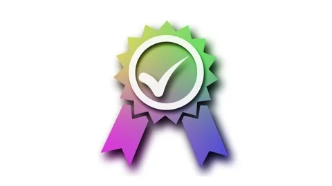Simple ribbon award check mark, 3d Minim... | Stock Video | Pond5