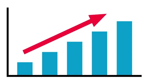 Simple rising bar graph and arrow animat... | Stock Video | Pond5