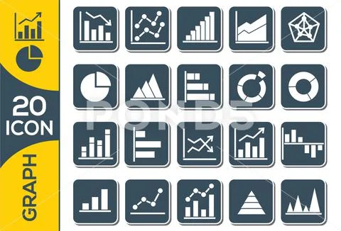 Simple set of diagram and graphs related vector icons for your design ...