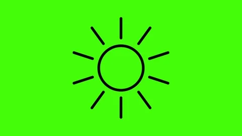 Simple sun icon animation on a green scr... | Stock Video | Pond5